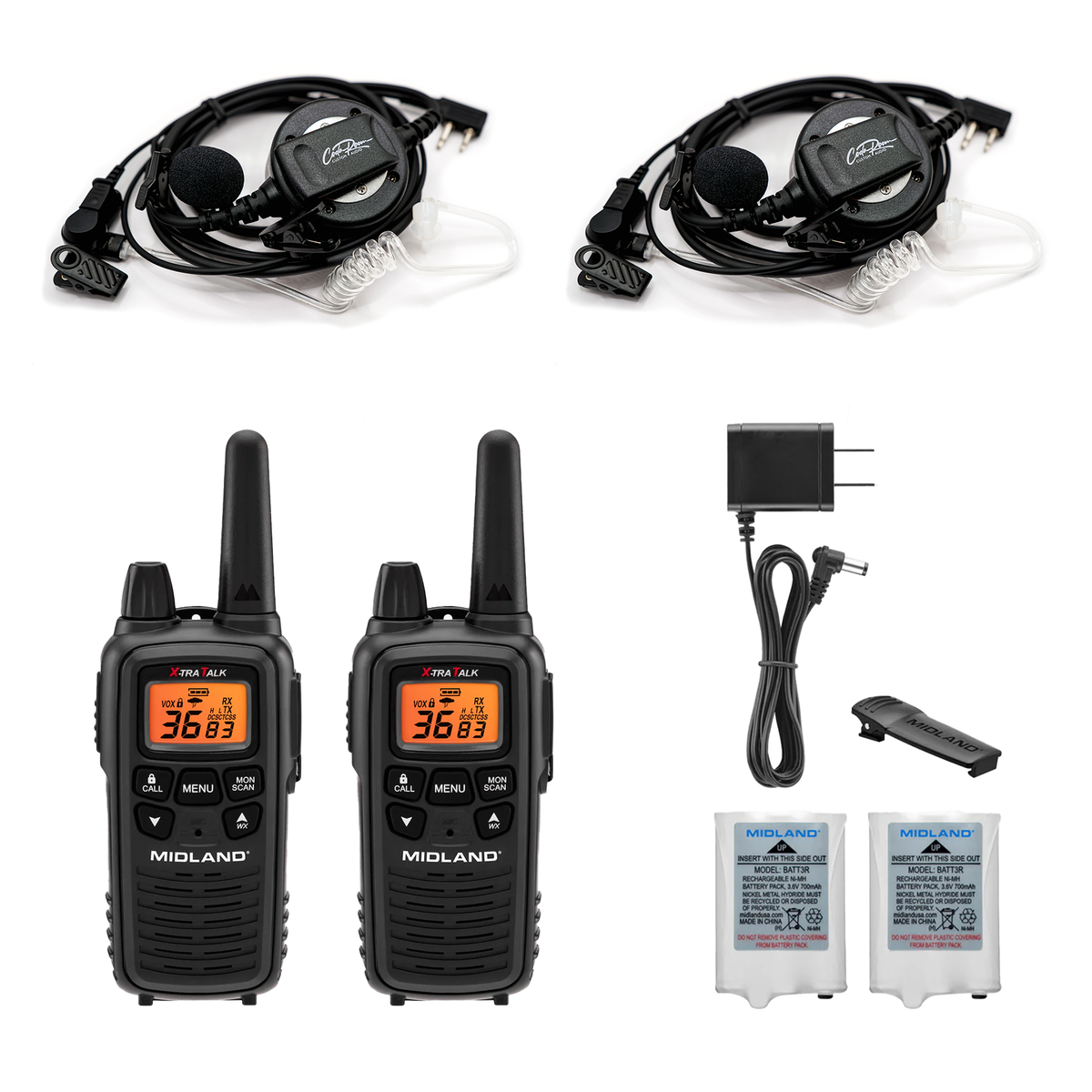 BUNDLE: Midland ProPack - 2 Radios, 2 PTT Coil Tube Headsets – Coda ...